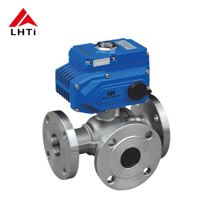 Electric Three Way Ball Valve ASME B16.34 Titanium 2 Ball Valve TA1 Gr1 ...